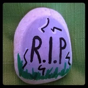PaintedRoxRUs | Holiday | Rip Grave Stone Halloween Painted Rock Ooak ...